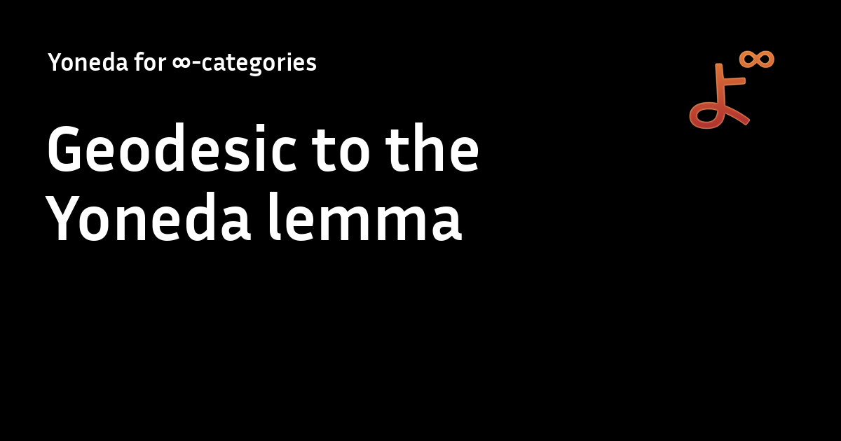 Geodesic to the Yoneda lemma - Yoneda for ∞-categories